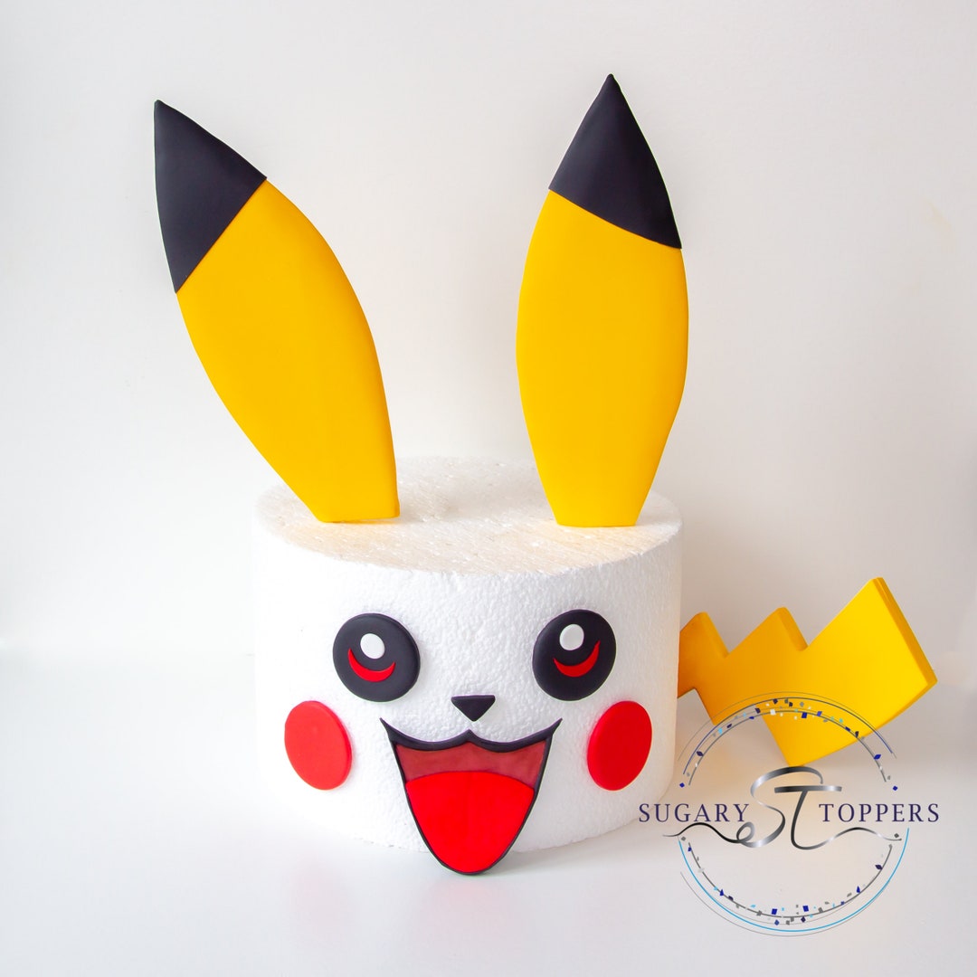 Pikachu Face Cake Topper for Cake Decorating Birthday Cake for Kids ...