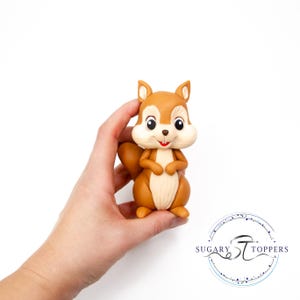 Squirrel Cake Topper - Fondant Cake Decoration - Handmade Animal Topper ...