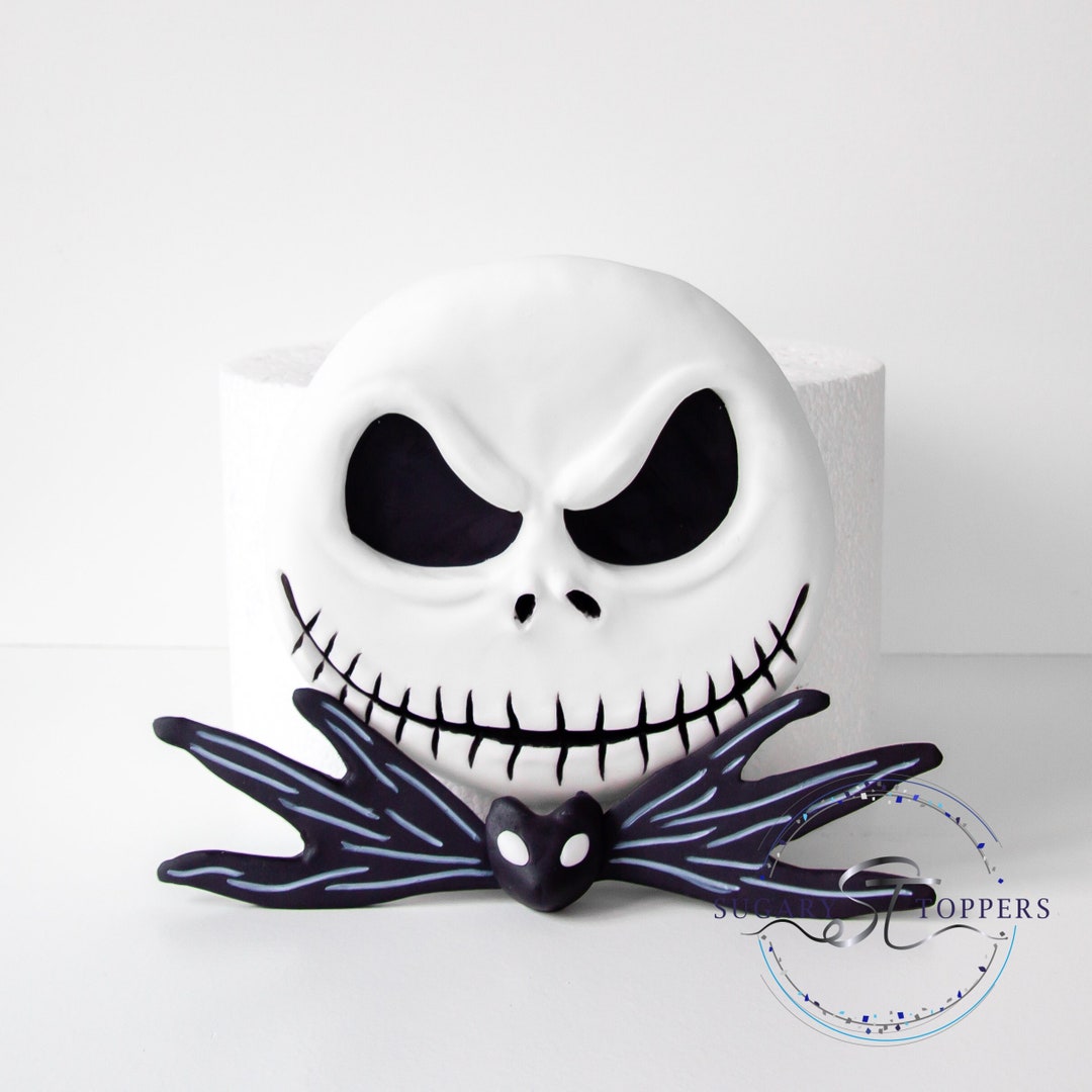 Jack Skellington Face Cake Topper for Cake Decorating Birthday Cake for ...