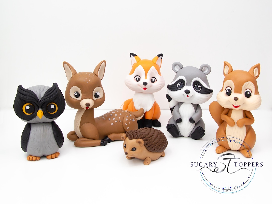 Woodland Animals Cake Toppers for Cake Decorating Birthday Cake for ...