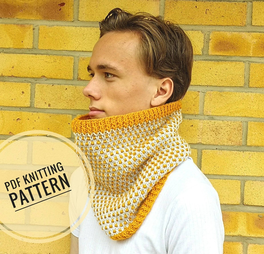 Knitted PDF Pattern Cowl Snood Unisex Aran Worsted Weight Easy ...