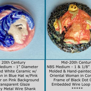 CHOICE of ONE Ceramic Porcelain Plaster Clay Button NBS Small Medium or ...