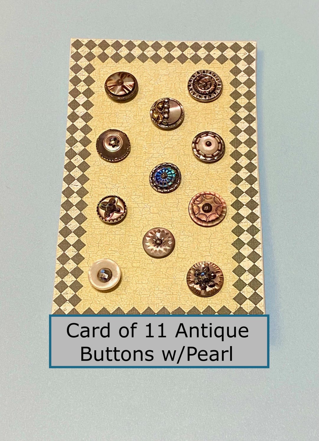 Card of 11 Beautiful Antique Buttons W/pearl NBS Small #1 - Etsy