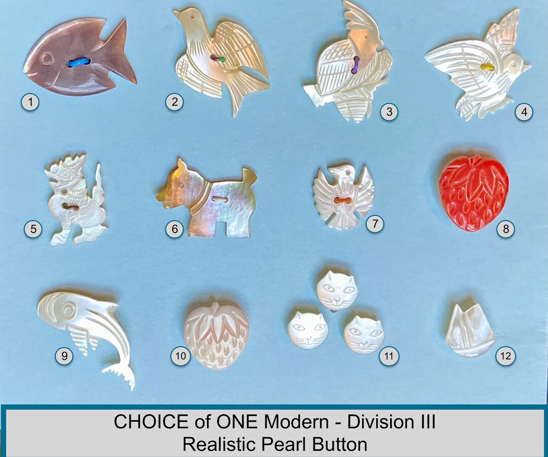 CHOICE of ONE 20th Century Realistic Pearl Button NBS Small & - Etsy
