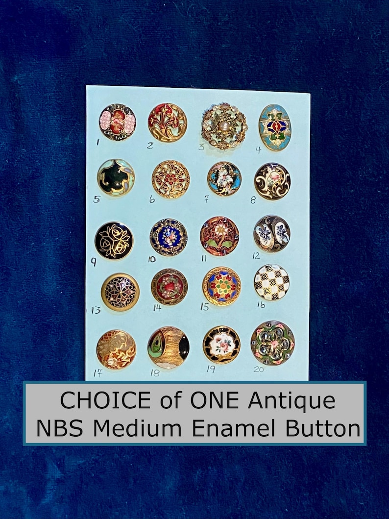 CHOICE of ONE Antique NBS Medium Enamel Button - Etsy