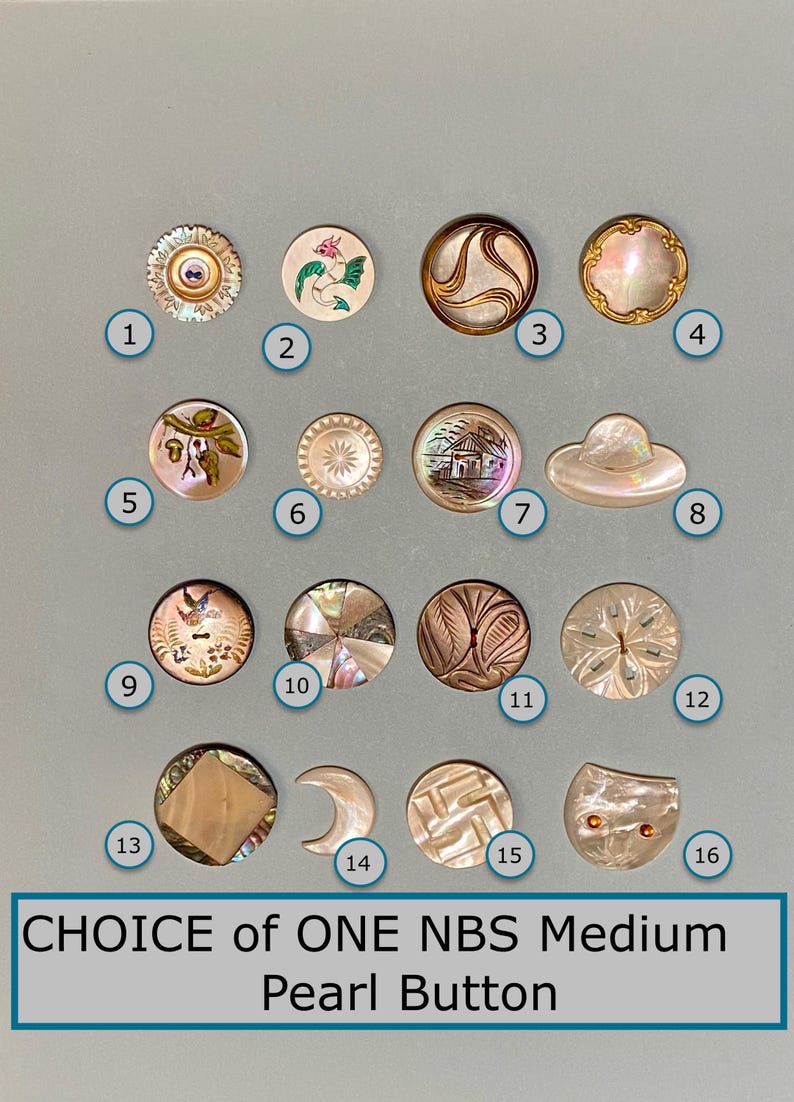 CHOICE of ONE NBS Medium Pearl Button Various Ages - Etsy
