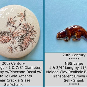 CHOICE of ONE Ceramic Porcelain Plaster Clay Button NBS Small Medium or ...