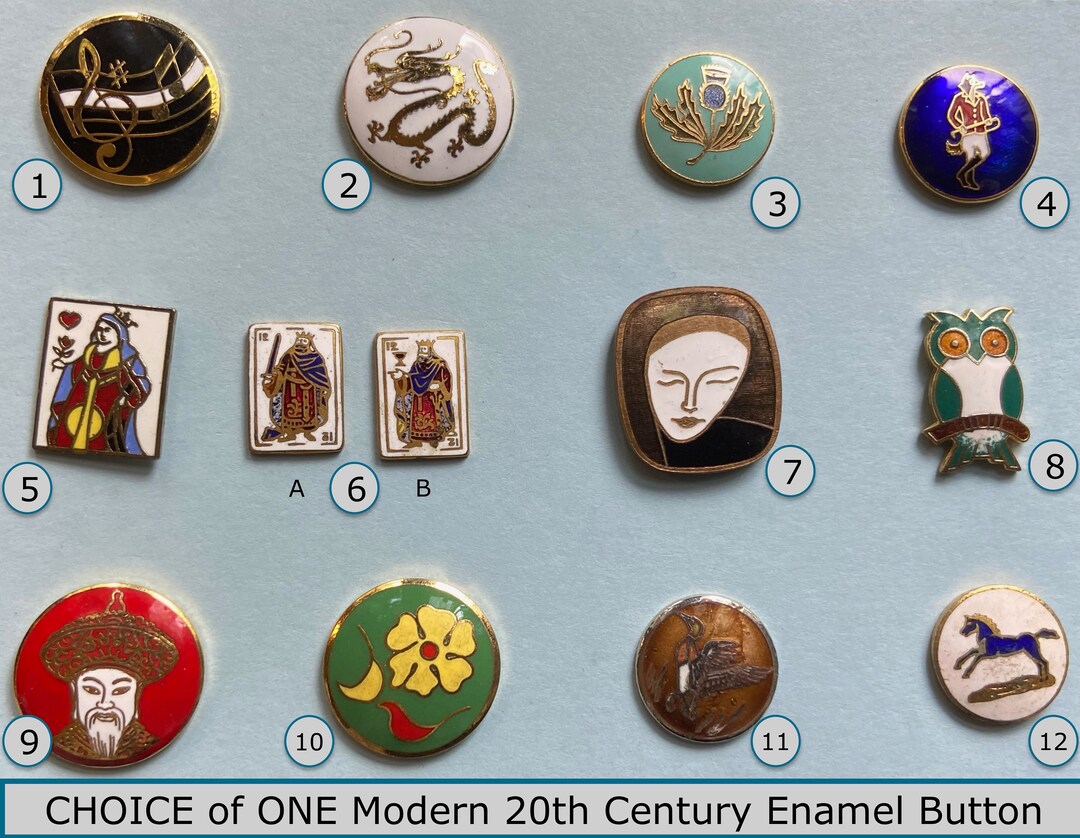 CHOICE of ONE Modern Late 20th Century Enamel Button NBS Small & Medium ...