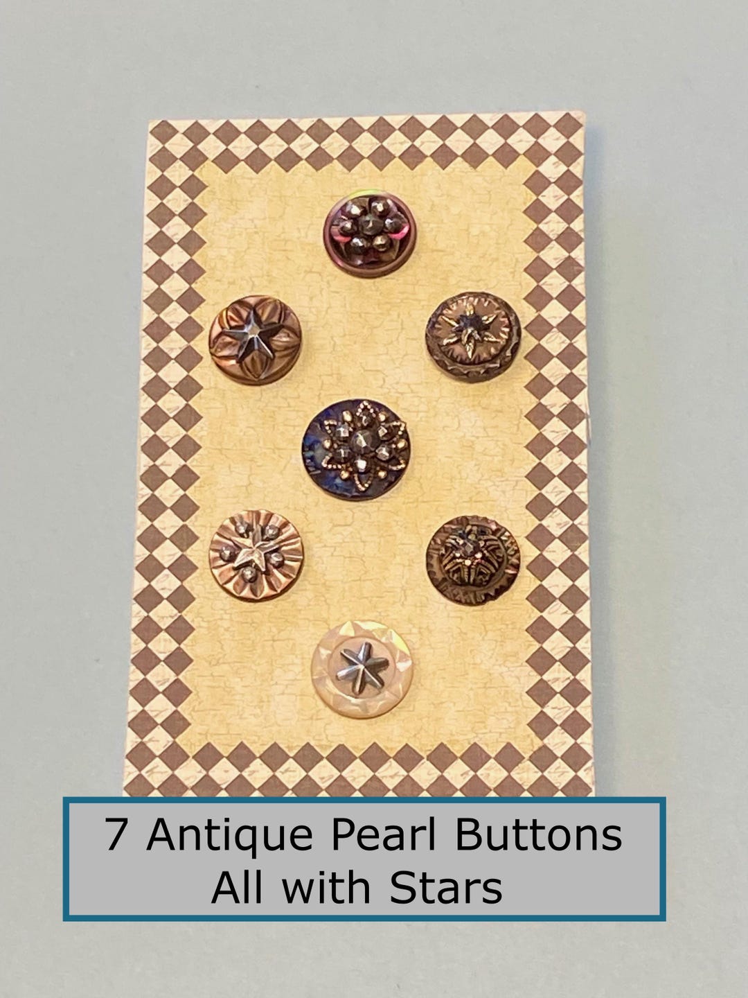Card of 7 Antique 19th Century Carved Pearl Buttons NBS Small W/cut ...