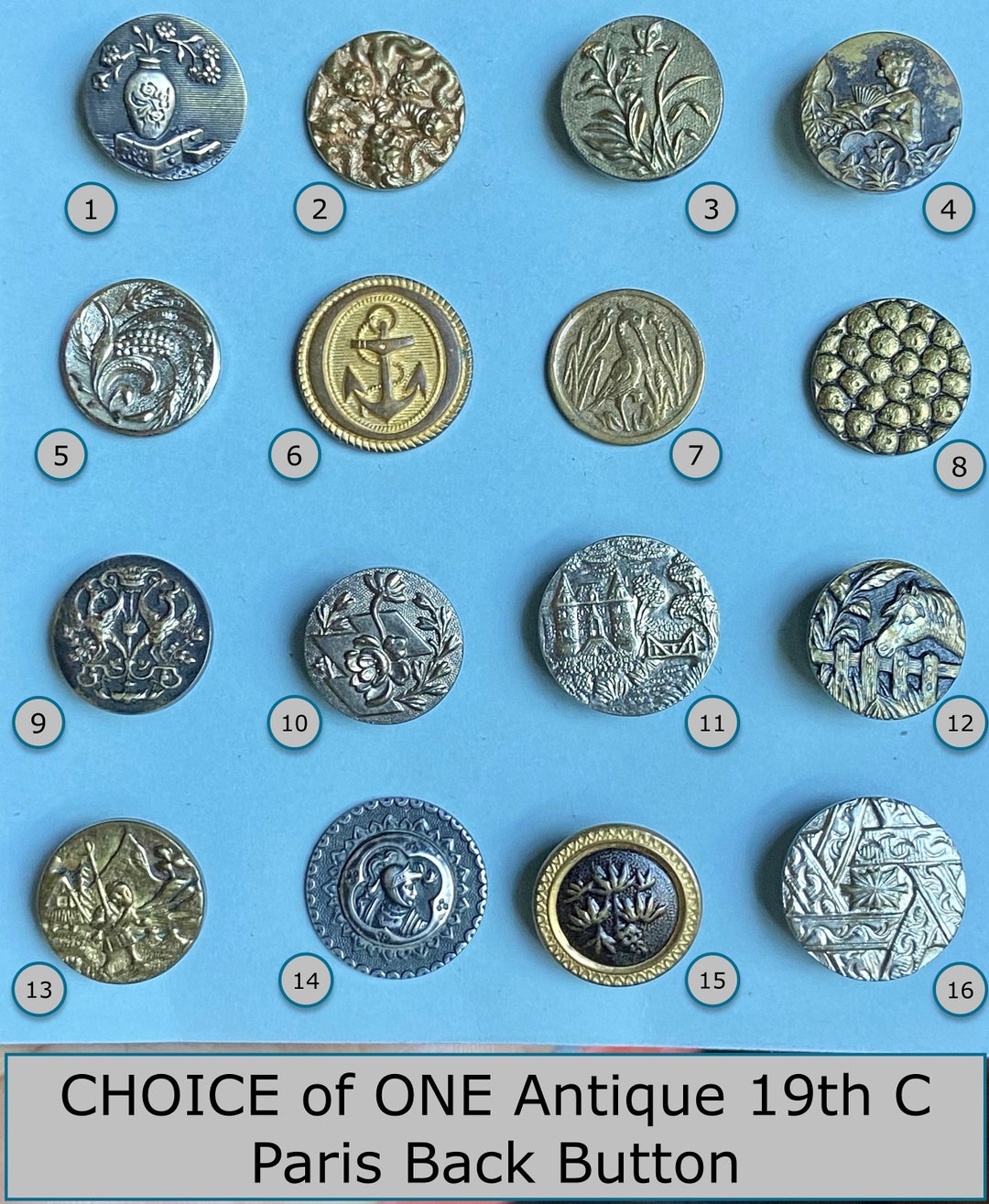 CHOICE of ONE Antique 19th Century NBS Small Paris Back Button - Etsy