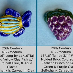 CHOICE of ONE Ceramic Porcelain Plaster Clay Button NBS Small Medium or ...