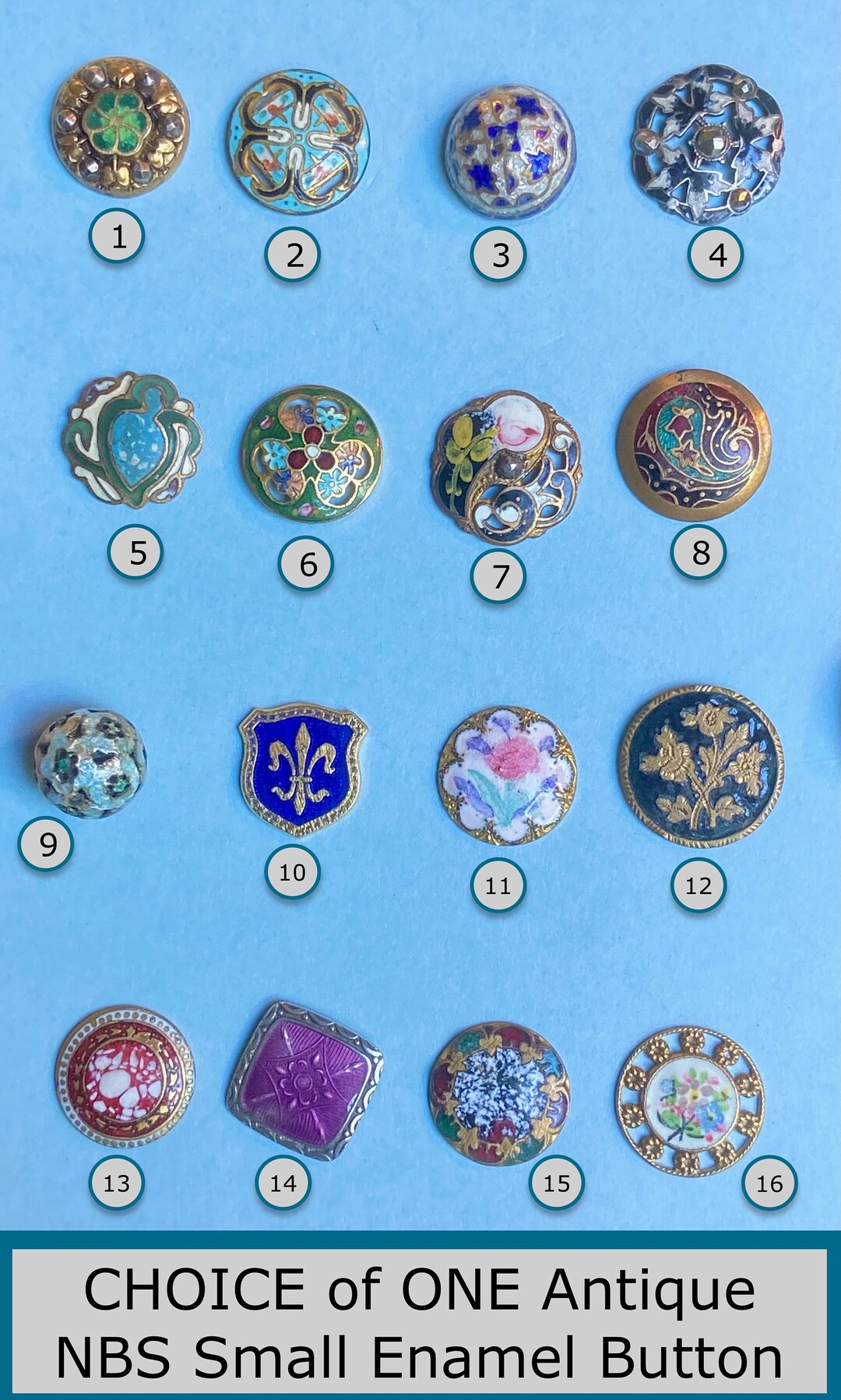 CHOICE of ONE Antique NBS Small Enamel Button - Etsy 日本