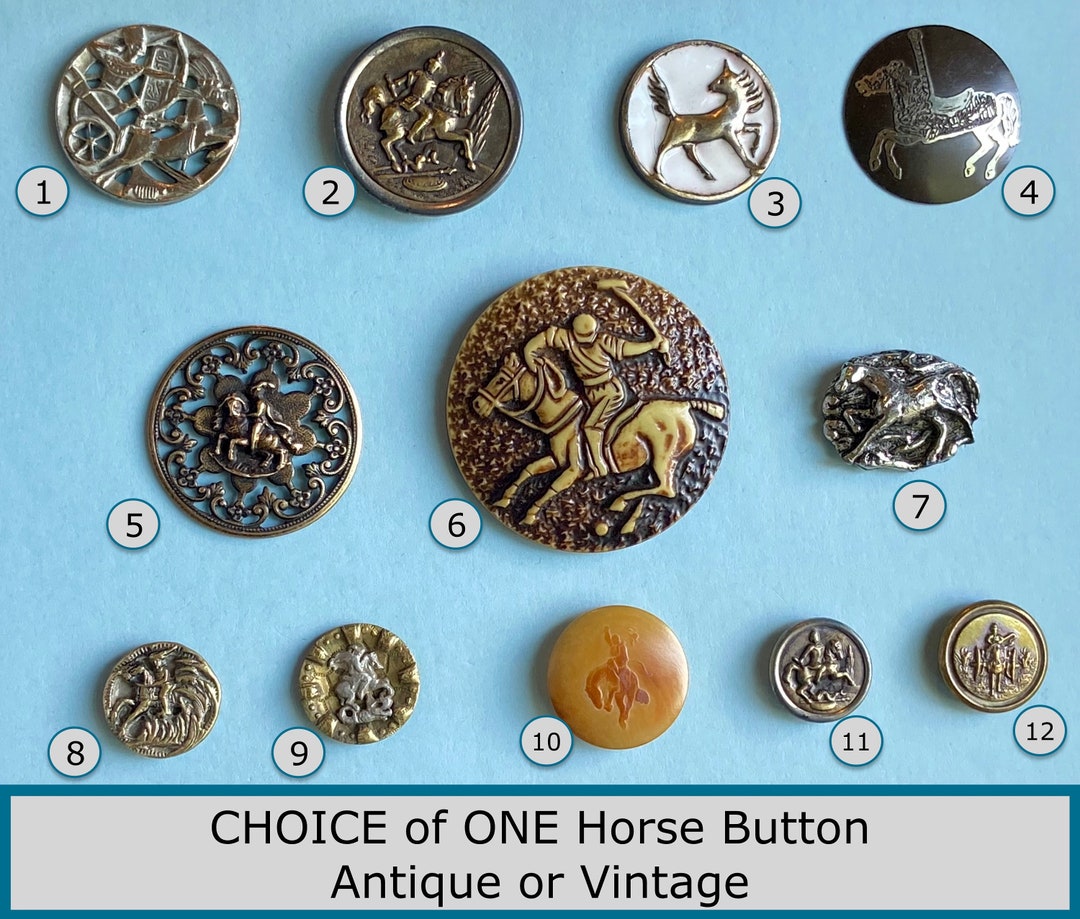 CHOICE of ONE Horse Button Antique or Vintage NBS Small Medium Large - Etsy