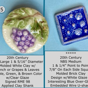 CHOICE of ONE Ceramic Porcelain Plaster Clay Button NBS Small Medium or ...