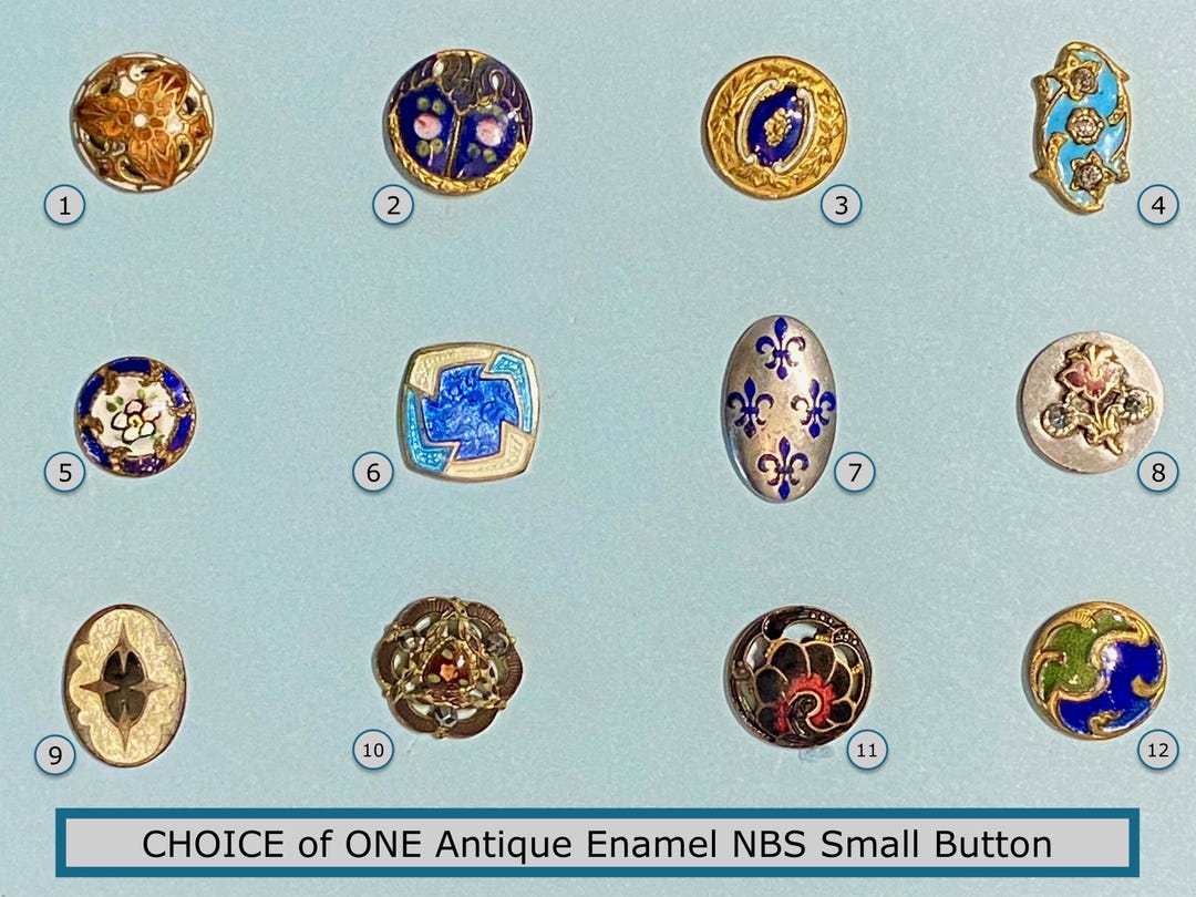 CHOICE of ONE Antique Enamel NBS Small Button - Etsy 日本