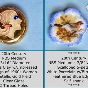CHOICE of ONE Ceramic Porcelain Plaster Clay Button NBS Small Medium or ...