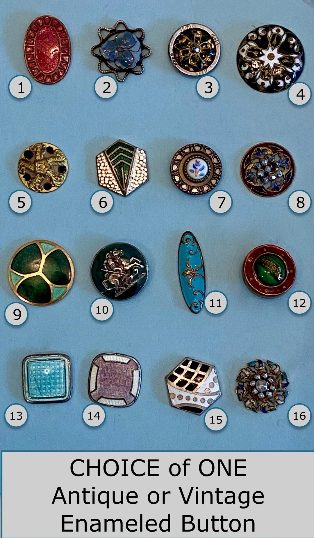 CHOICE of ONE NBS Small Enamel Button Antique or Vintage - Etsy