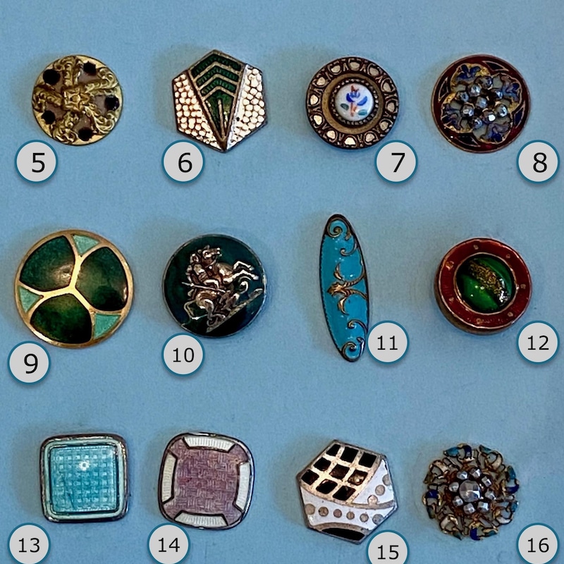 Antique Enamel Button - Etsy