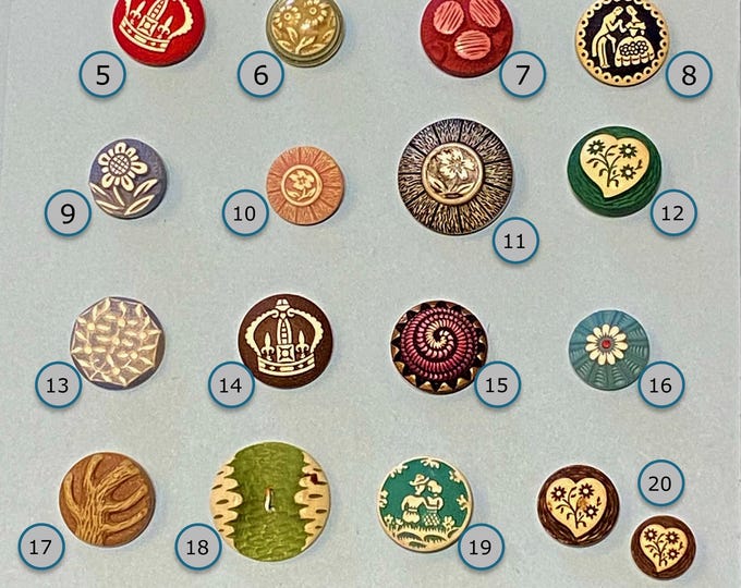 Lot of 20 Early 20th Century Carved Pearl Buttons All NBS Medium but 1 ...