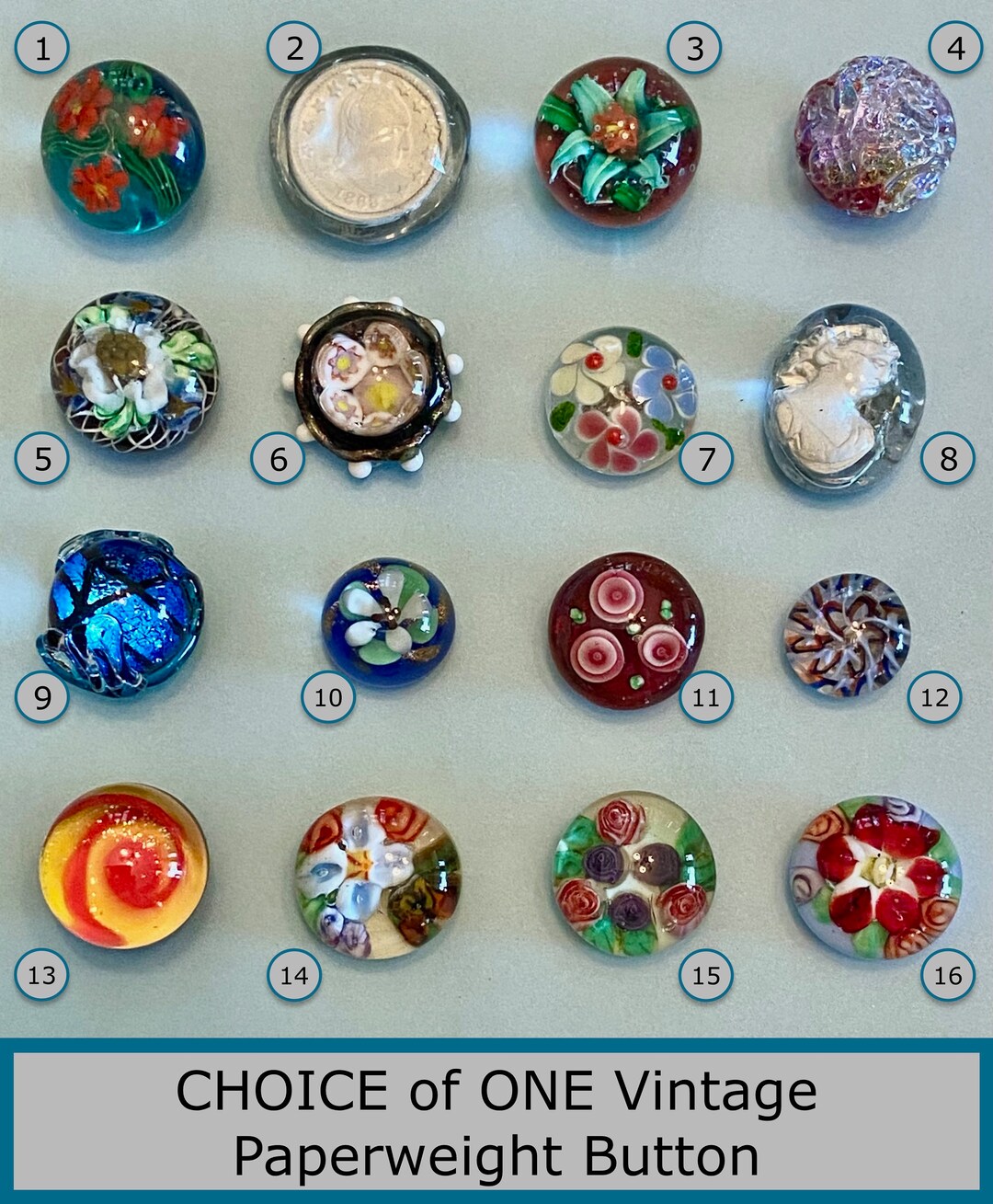 CHOICE of ONE Vintage Paperweight Button 20th & 21st Centuries - Etsy