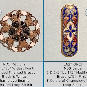 CHOICE of ONE Enamel Button NBS Medium or Large Gin Bari Enamel Peasant ...