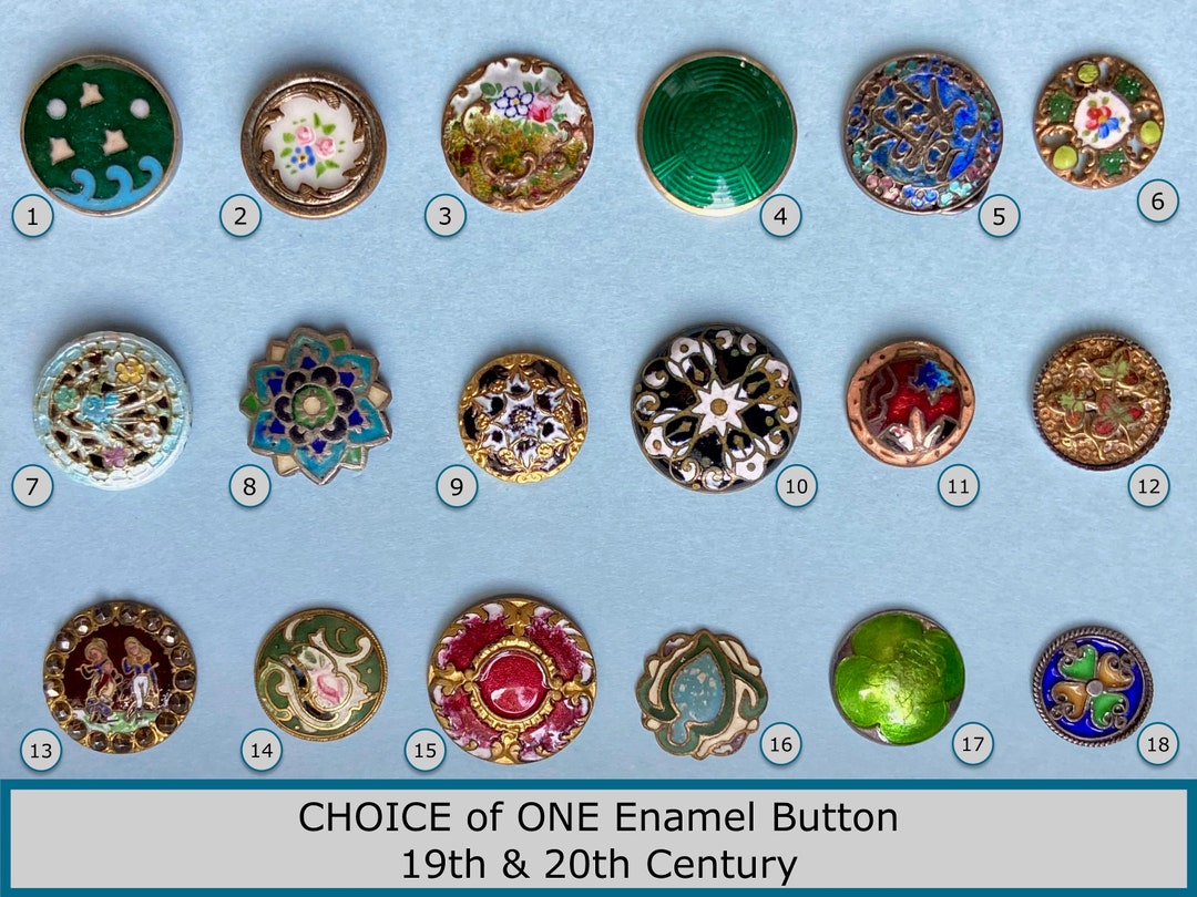 CHOICE of ONE Pretty NBS Small Enamel Button 19th & 20th Century - Etsy