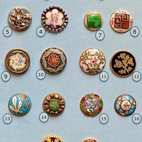 Antique Enamel Button - Etsy