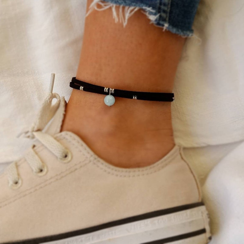 Aquamarine Anklet - Etsy