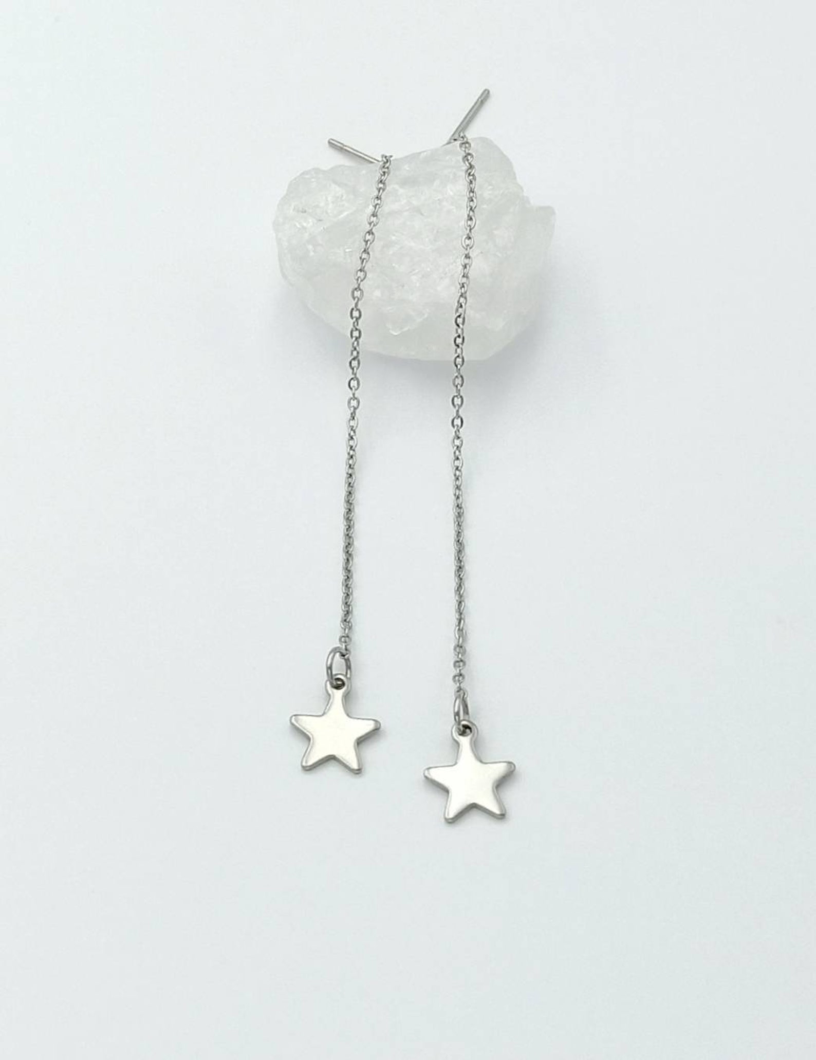 Thread Moon Star Earrings Mismatched Threader Celestial Thread - Etsy