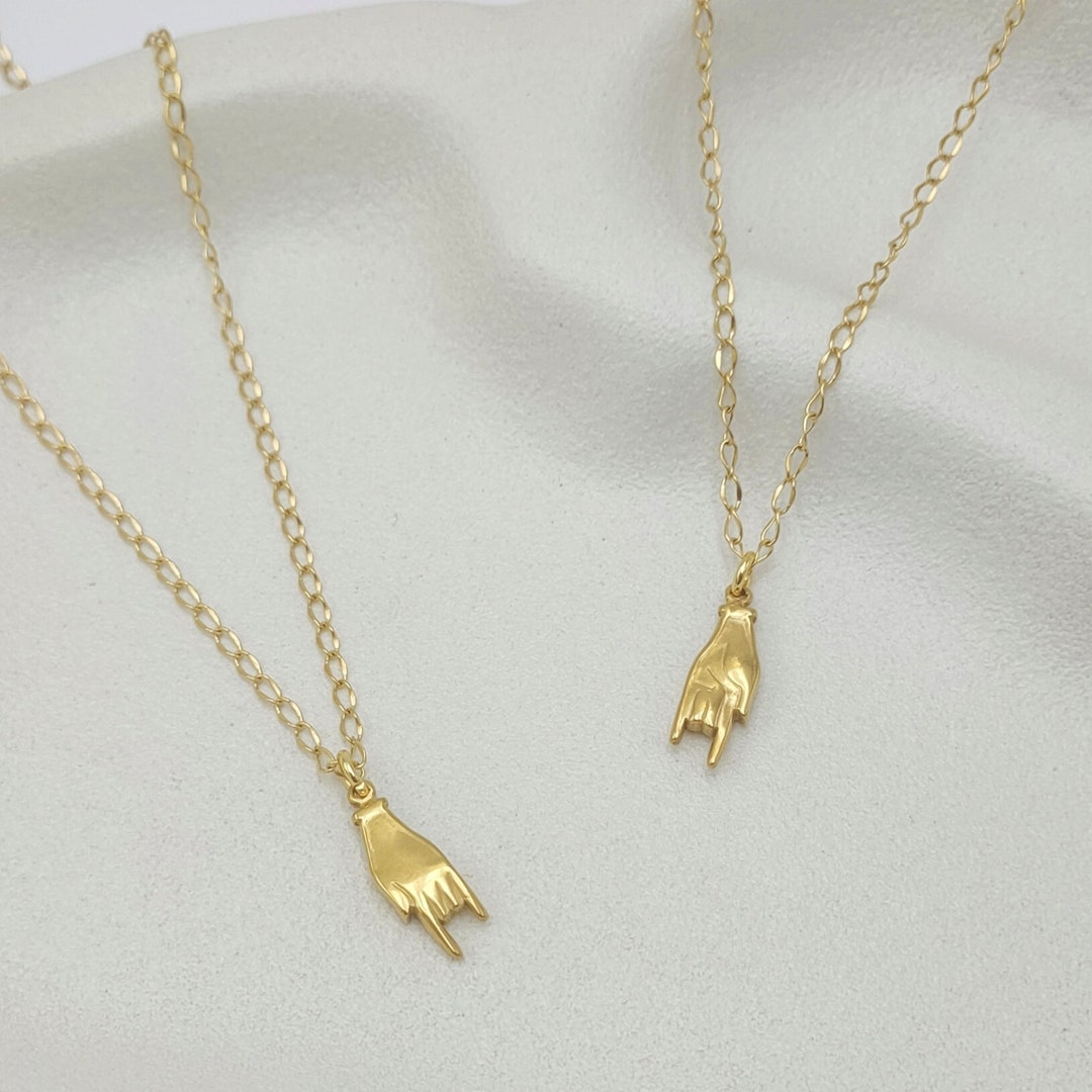 Mano Cornuto Necklace Golden Hand Necklace 18k Gold Plated - Etsy