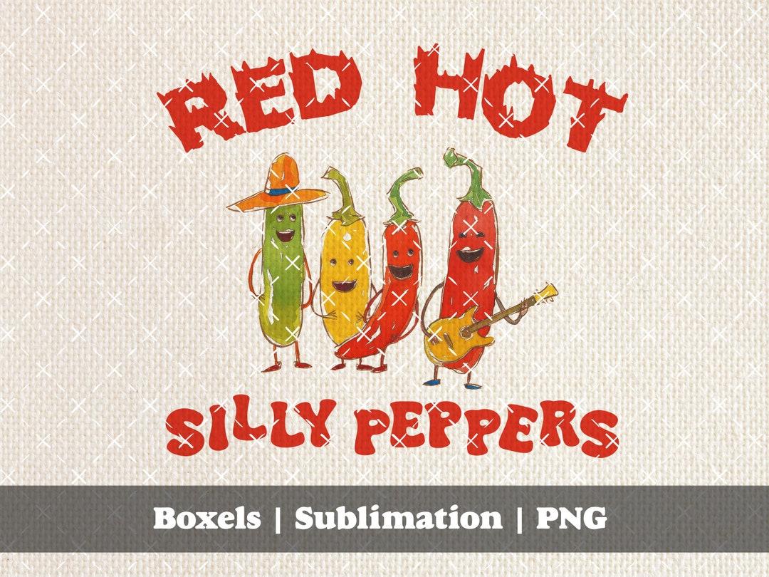 Red Hot Silly Peppers Funny Vintage Bands Farmers Market Fruit and ...