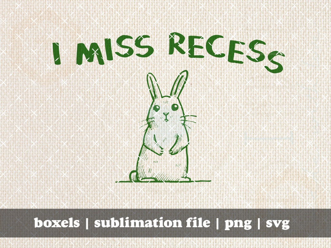 I Miss Recess Adorable Sad Little Bunny 1980's Nostalgia Vintage Retro ...