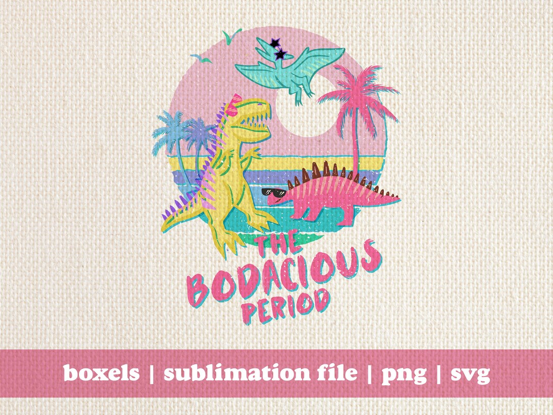 The Bodacious Period Retro 1980s, 80s Dinosaur Beach Sunset | Instant ...