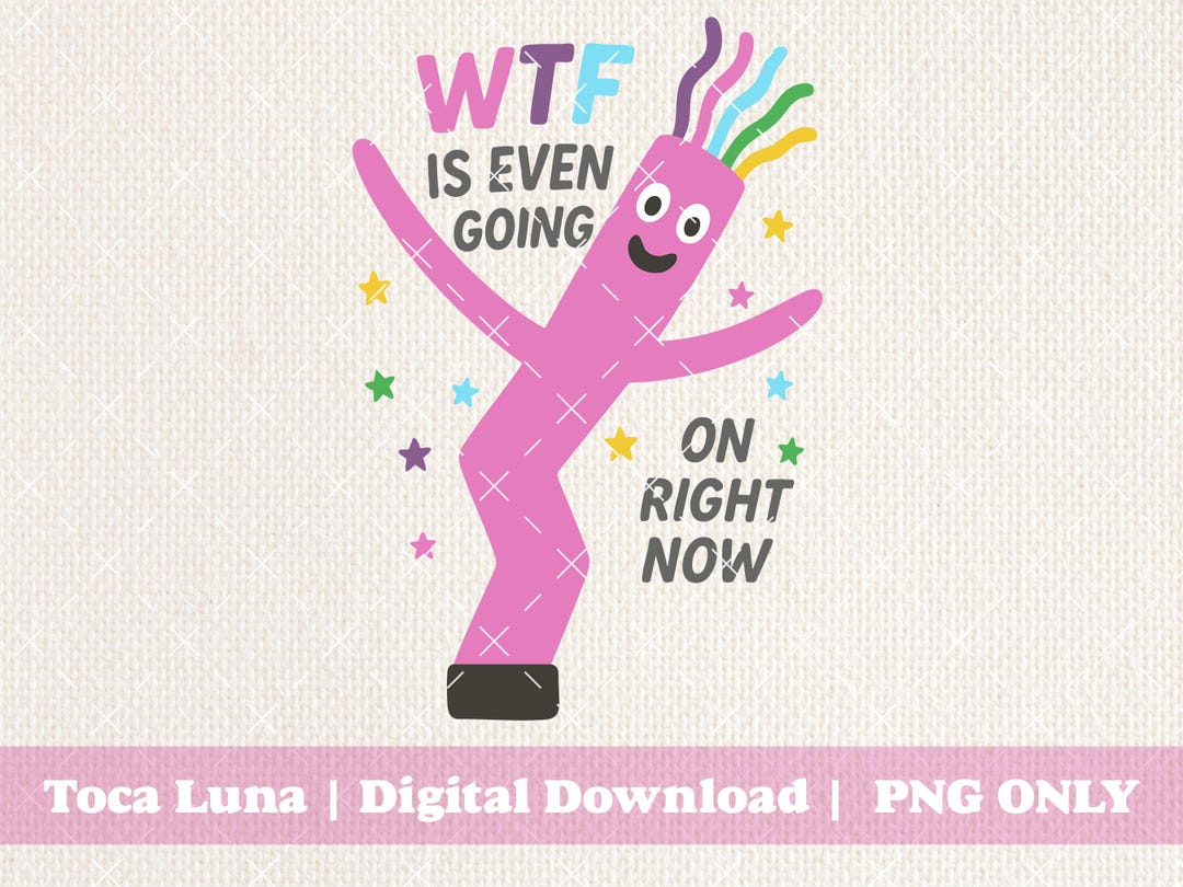WTF is Even Going on Funny Waving Tube Man Cute Viral Meme Pink Blow up ...