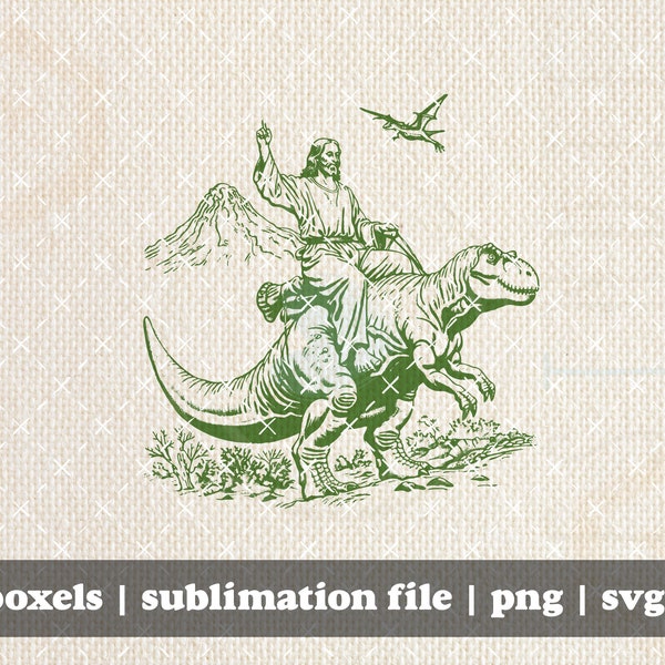 Riding a Dinosaur - Etsy