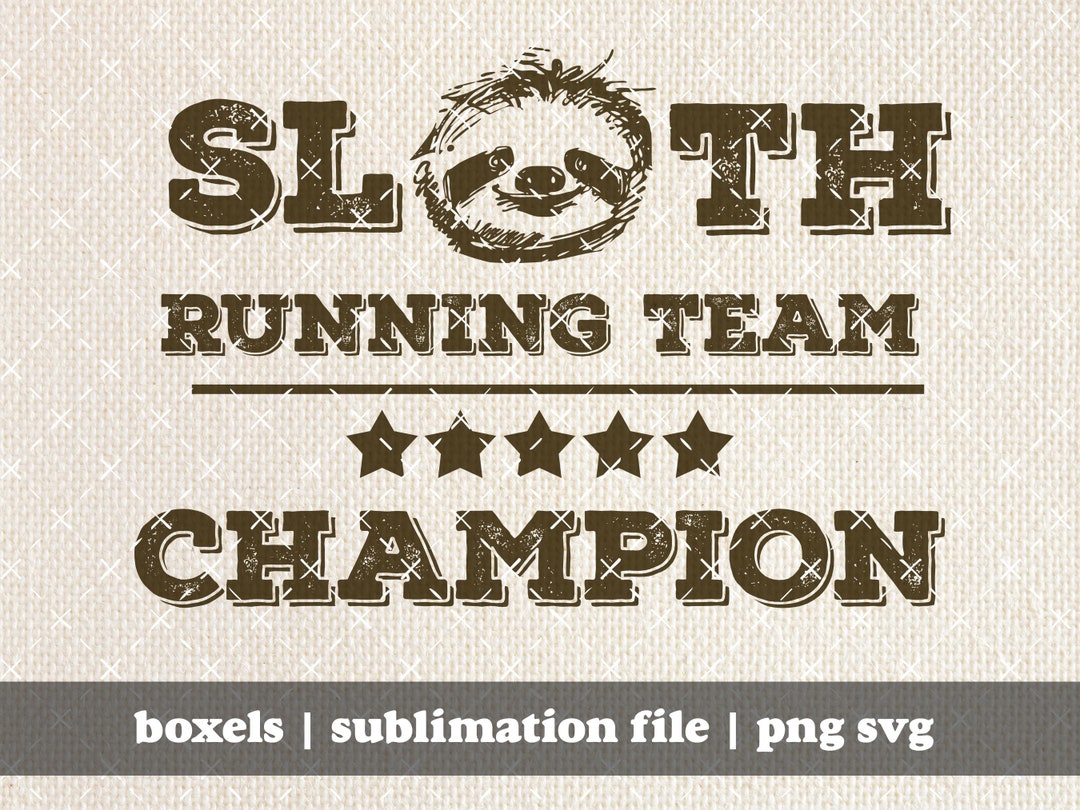 Sloth Running Team Champion Funny Runners Marathoners Track Vintage ...