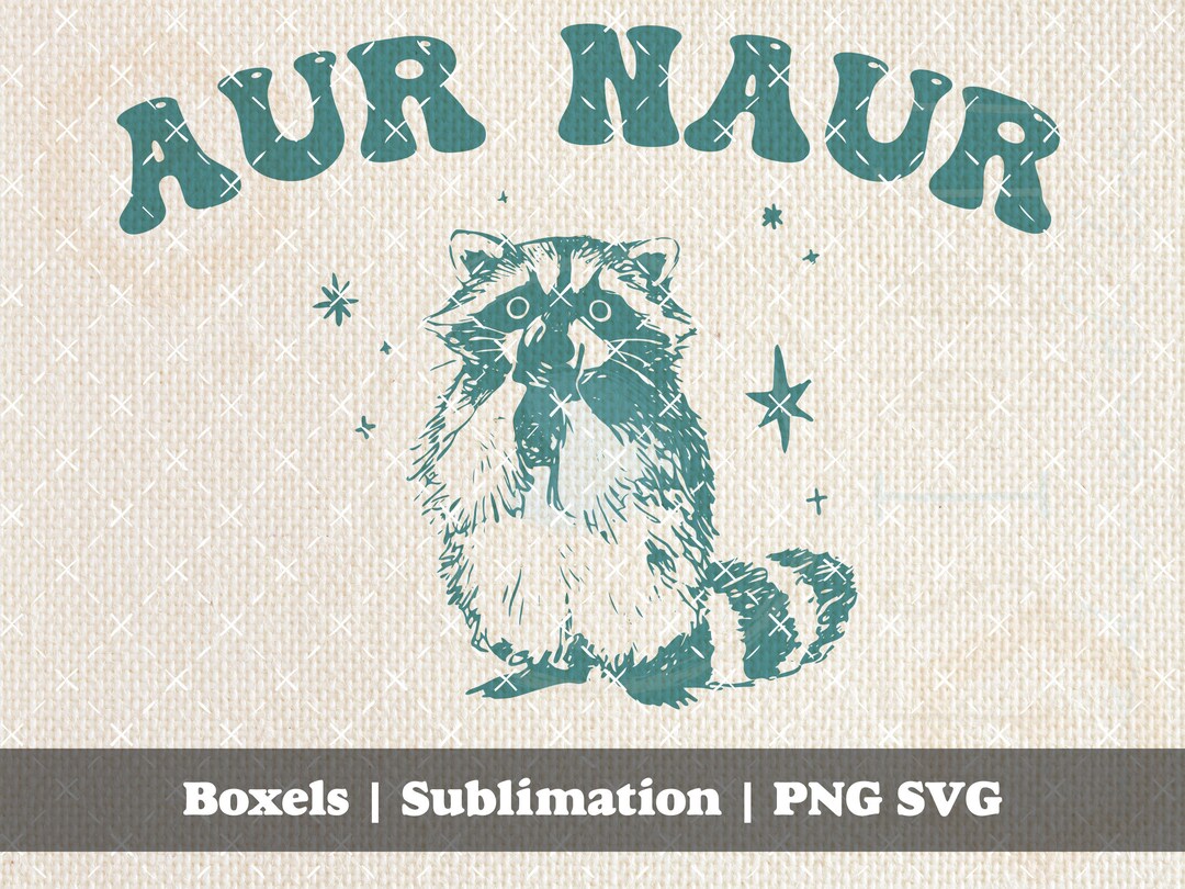 Aur Naur Oh No Surprised Racoon Hand Drawn Vintage Animal Retro Animal ...