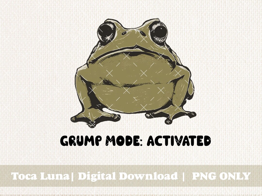 Grump Mode Activated Grumpy Toad and Frog and Toad Digital Clipart ...
