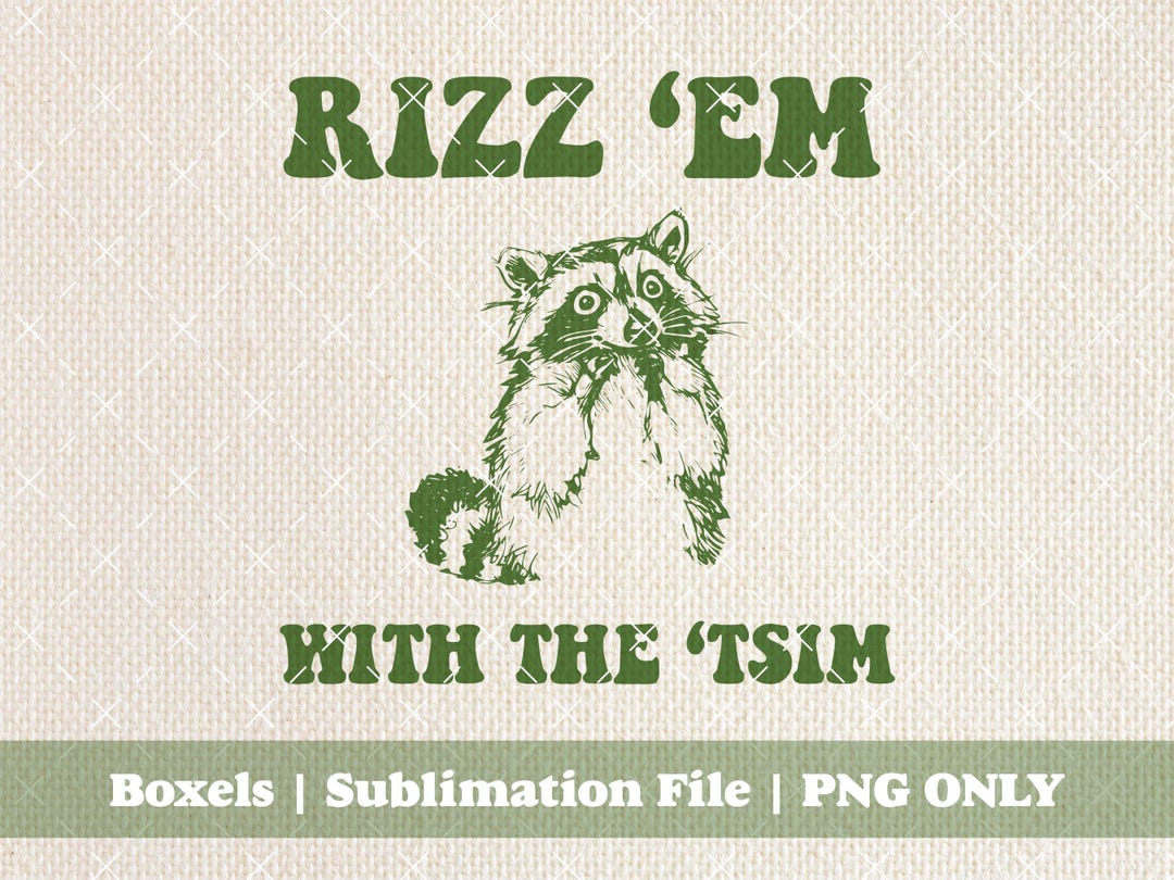 Rizz 'em With the 'tism Autism Awareness Cute Funny Raccoon Hand Drawn ...
