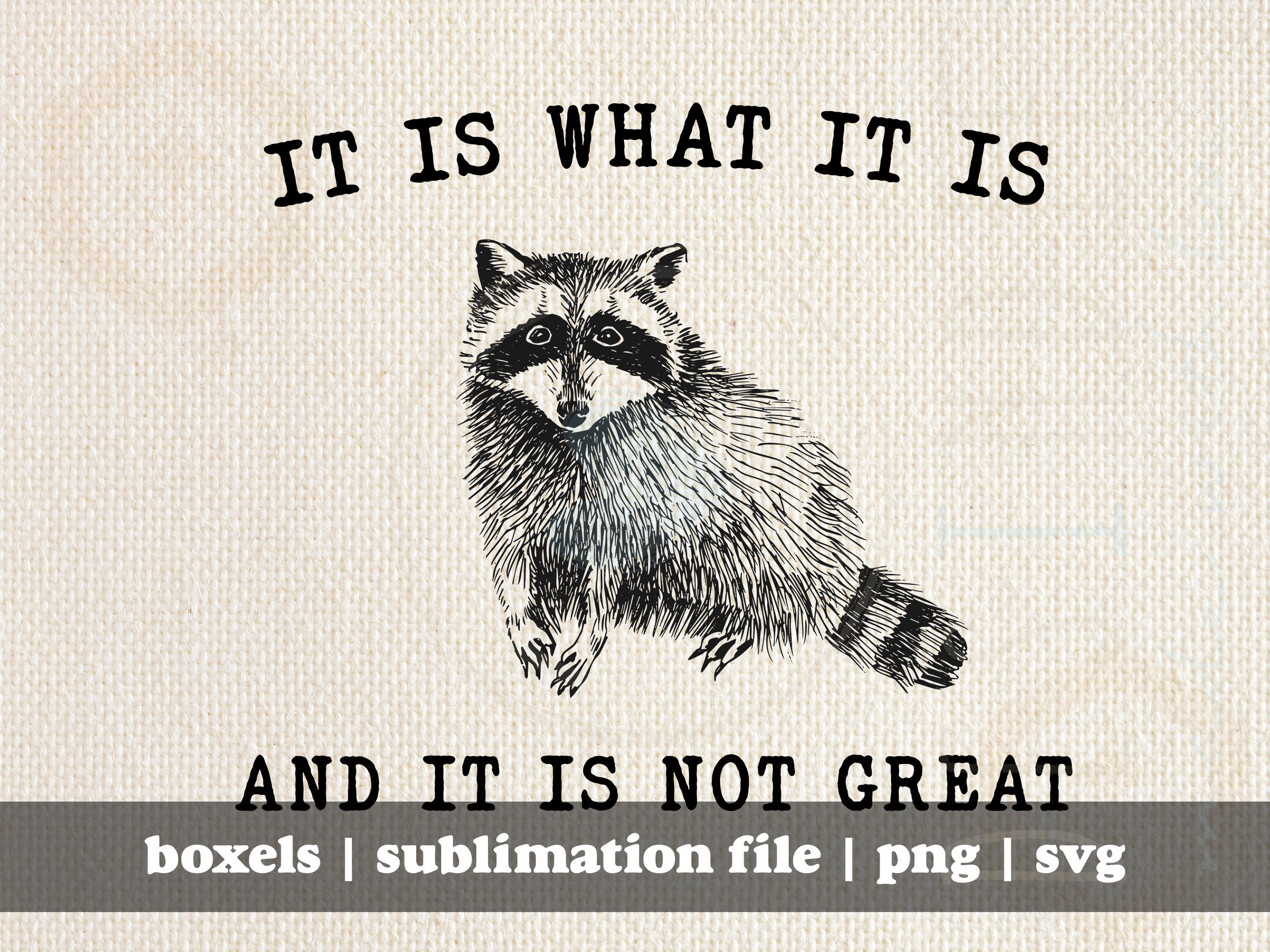 It is What It is and It is Not Great Funny Sarcastic Racoon Hand Drawn ...