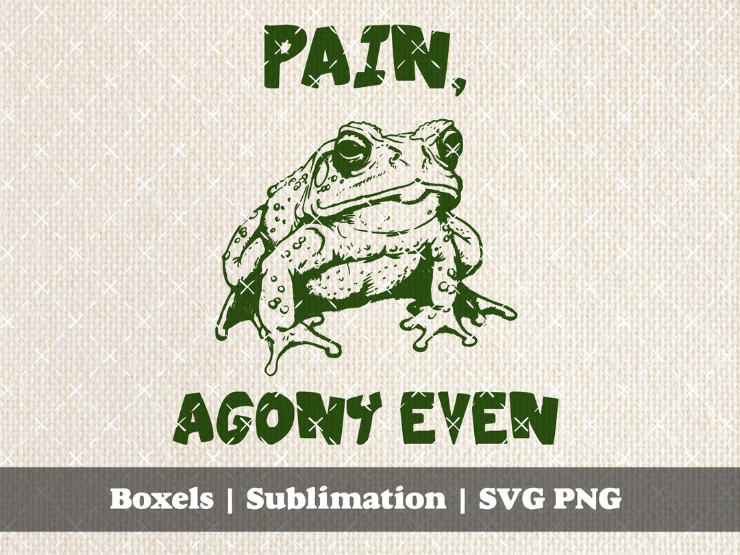 Pain Agony Even Serious Angry Little Funny Frog and Toad Digital Clipart Vintage Animal Sayings ...