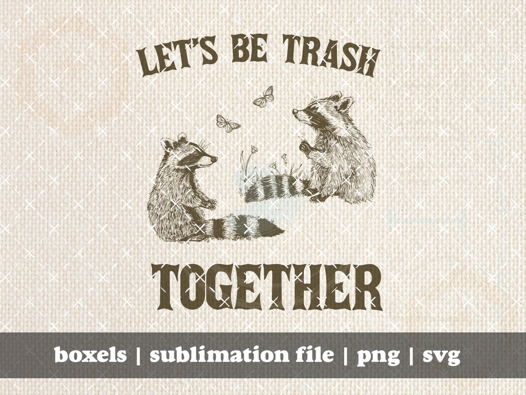 Let's Be Trash Together Funny Sarcastic Raccoon Trash Panda Best ...