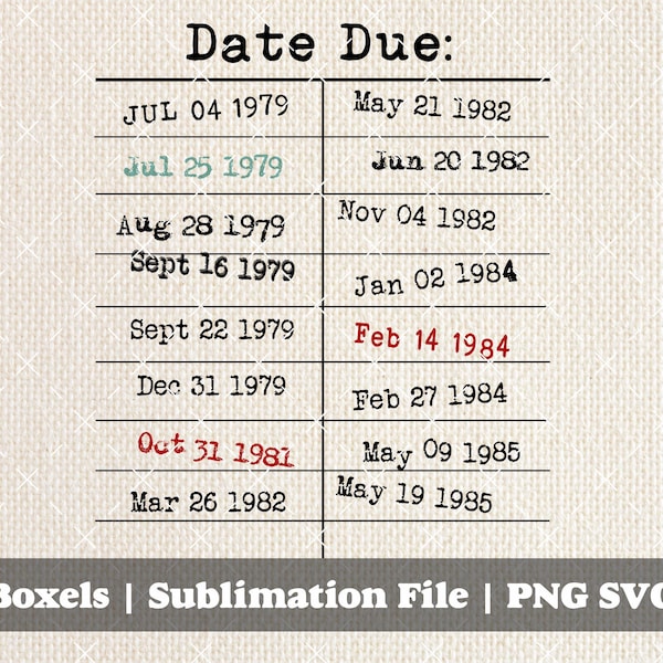 Library Due Date - Etsy