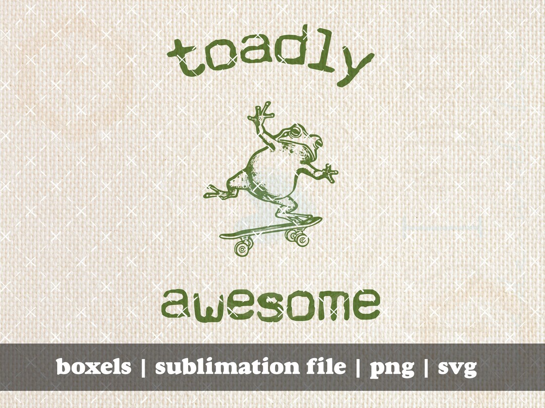 Toadly Awesome Toad on A Skateboard Funny Vintage Animal Sayings Funny ...
