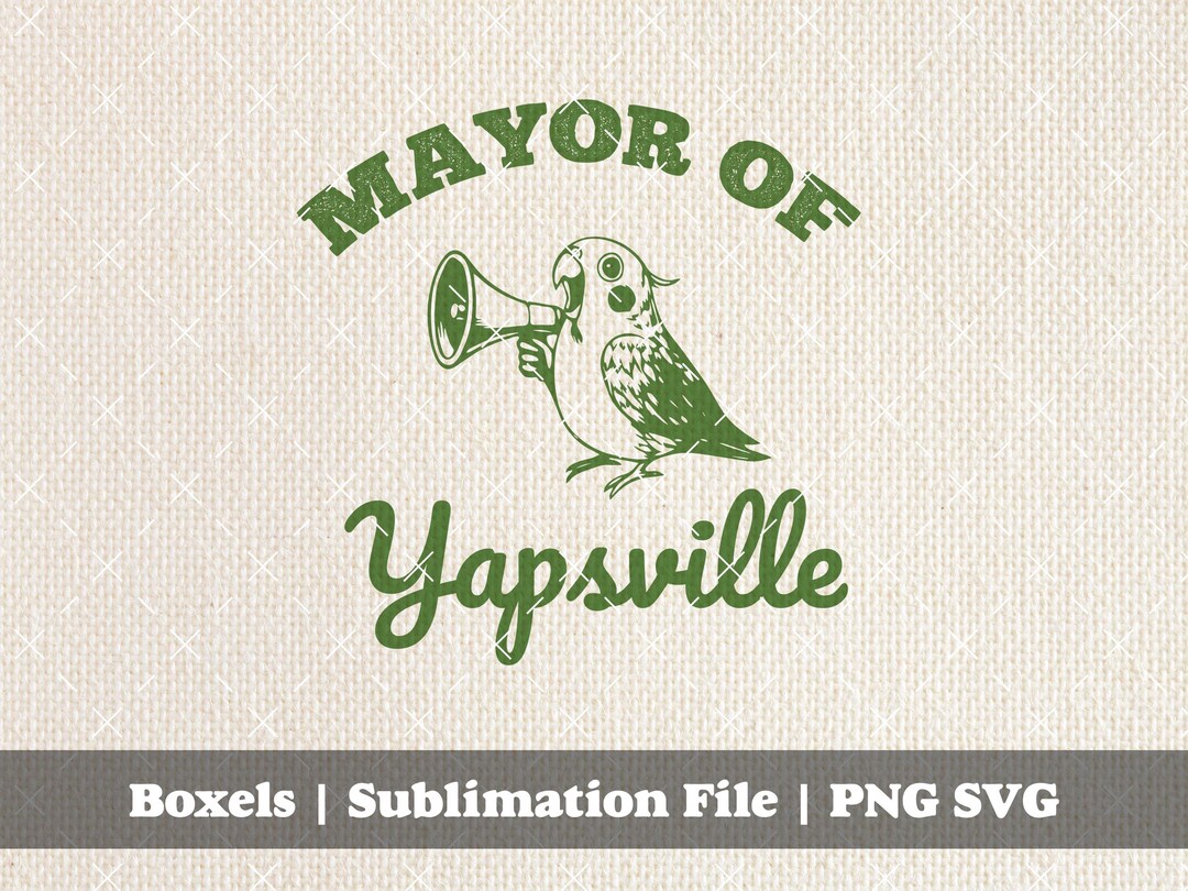 Mayor of Yapsville Yapanese Funny Cute Parrot Bird Watcher Vintage ...