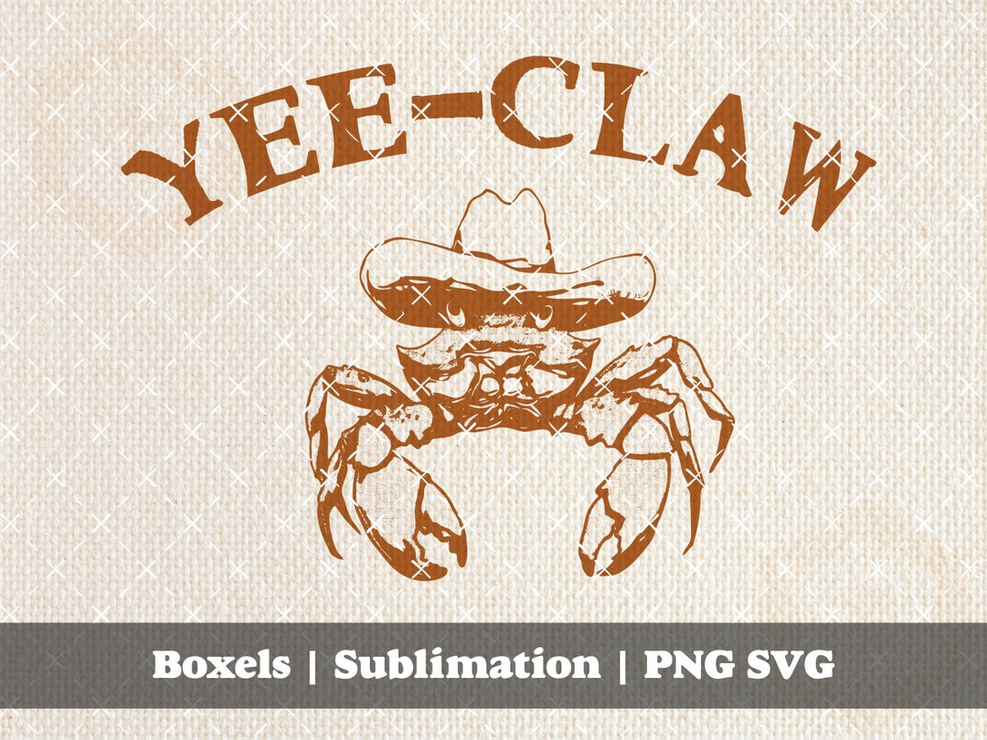 Yee -claw Yee Haw Beach Cowboy Cowgirl Cute Crab Vintage Animal ...