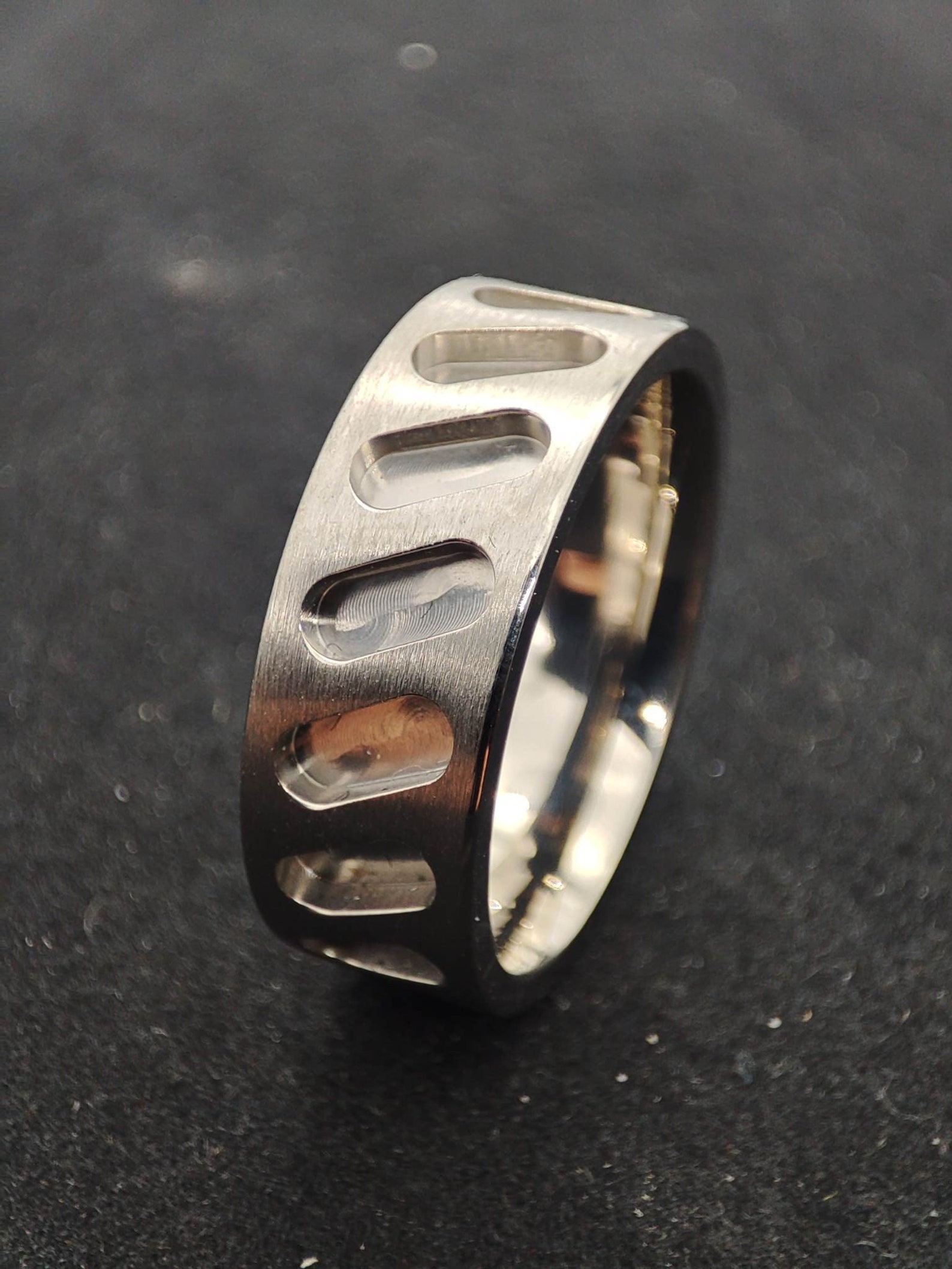 Titanium - Tilted Capsule Ring Blank - 8mm - Etsy