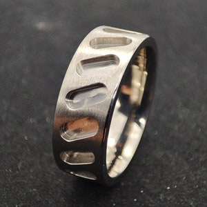 Titanium - Tilted Capsule Ring Blank - 8mm - Etsy