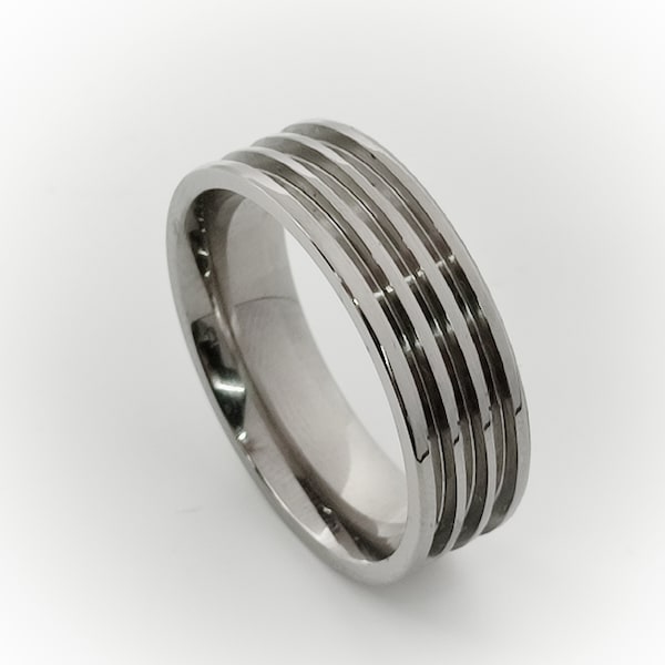 Titanium Wood Ring - Etsy