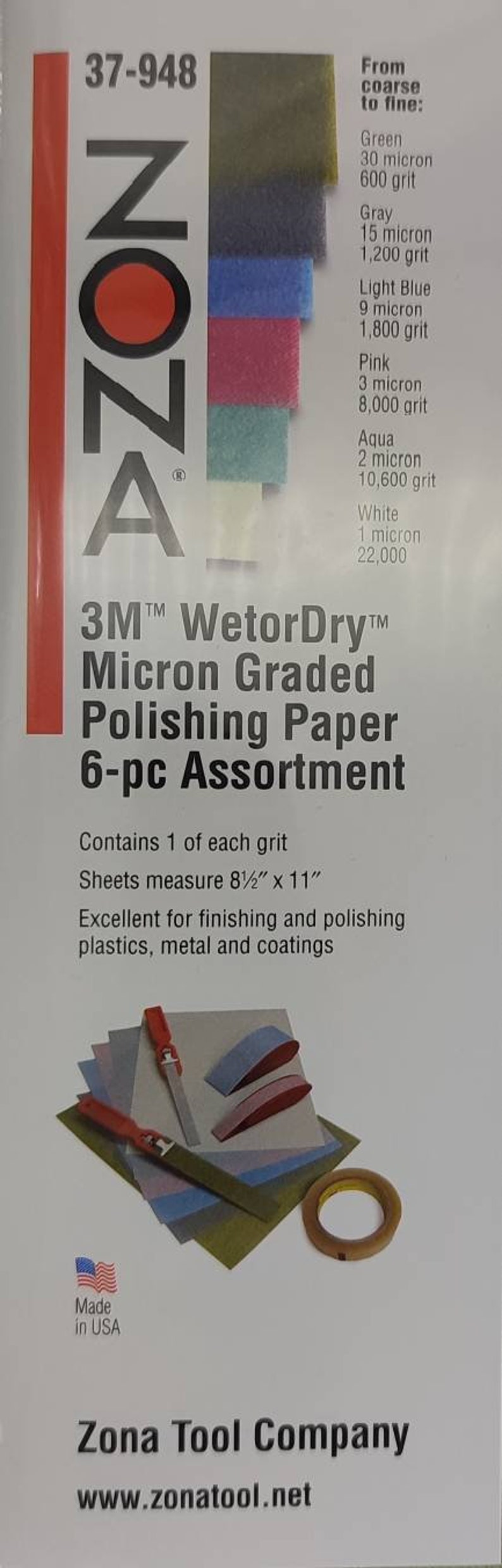 Zona 4x5.5" - 3m Wetordry Micron Graded Polishing Paper - Assortment - Etsy